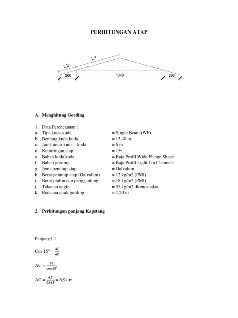 Perhitungan Atap | PDF | Teaching Methods & Materials