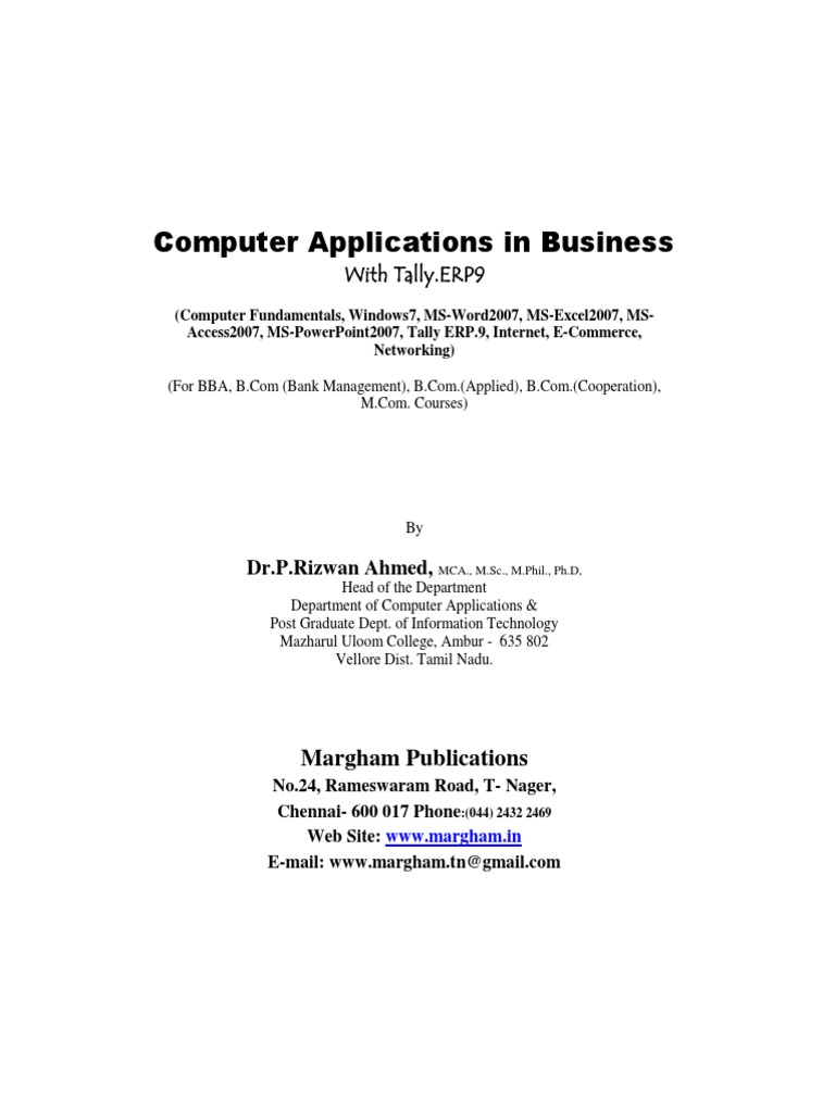 Computer Application in Business With Tally PDF | PDF | E Commerce ...