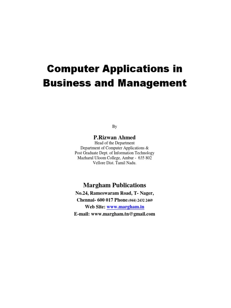 Computer Application in Business and Management | PDF | Operating ...