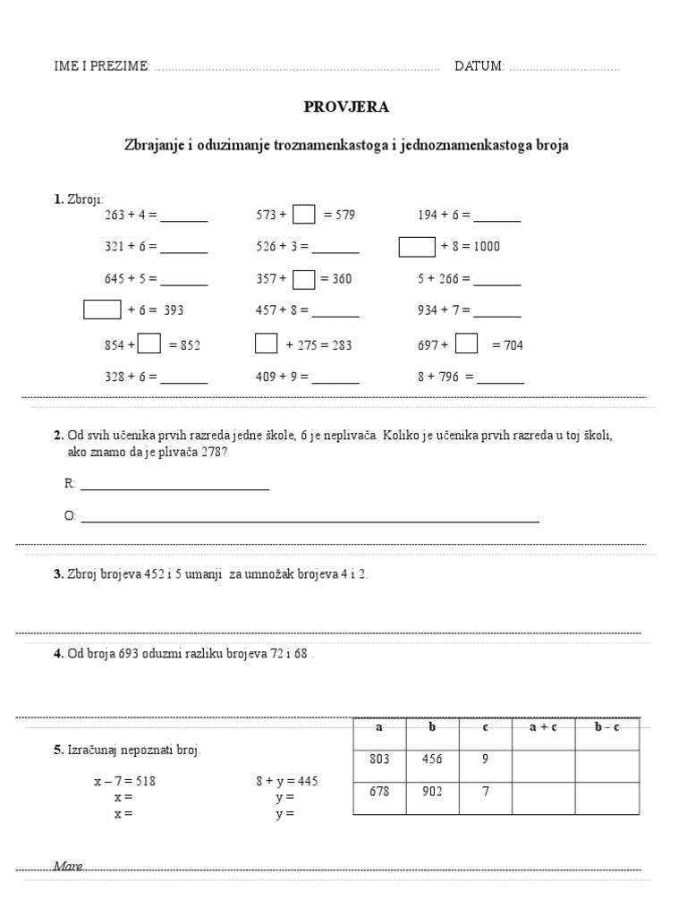 Brojevi Do 100 | PDF