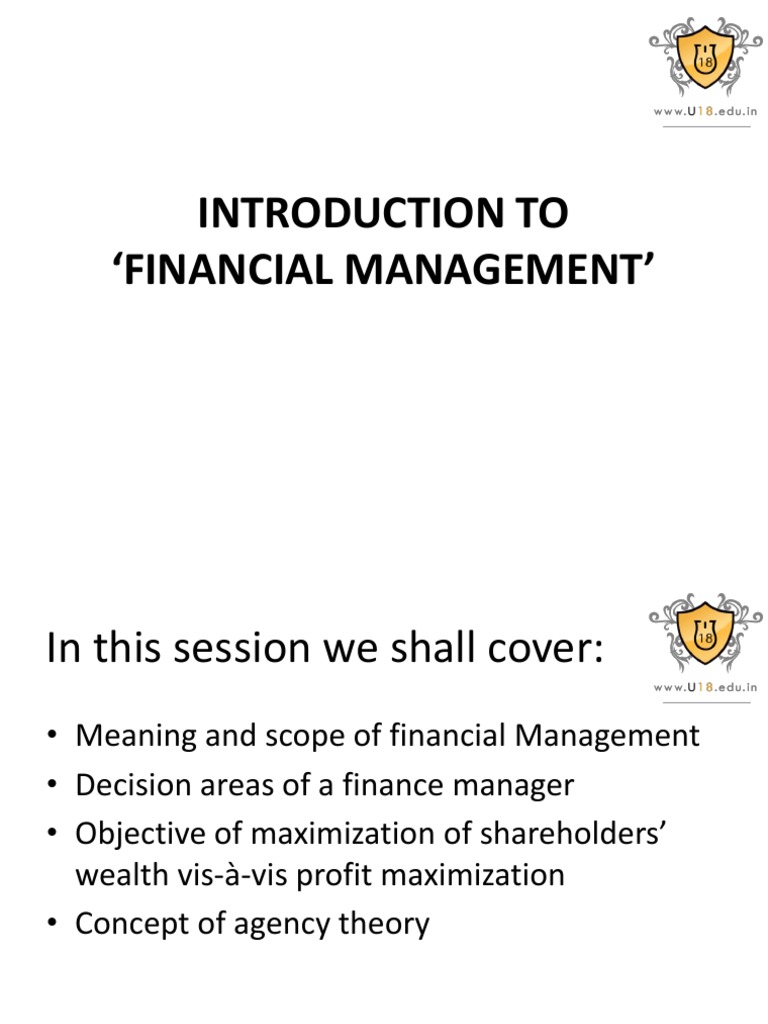 Lecture 1 Introduction Financial Management PDF | PDF | Dividend | Cost ...
