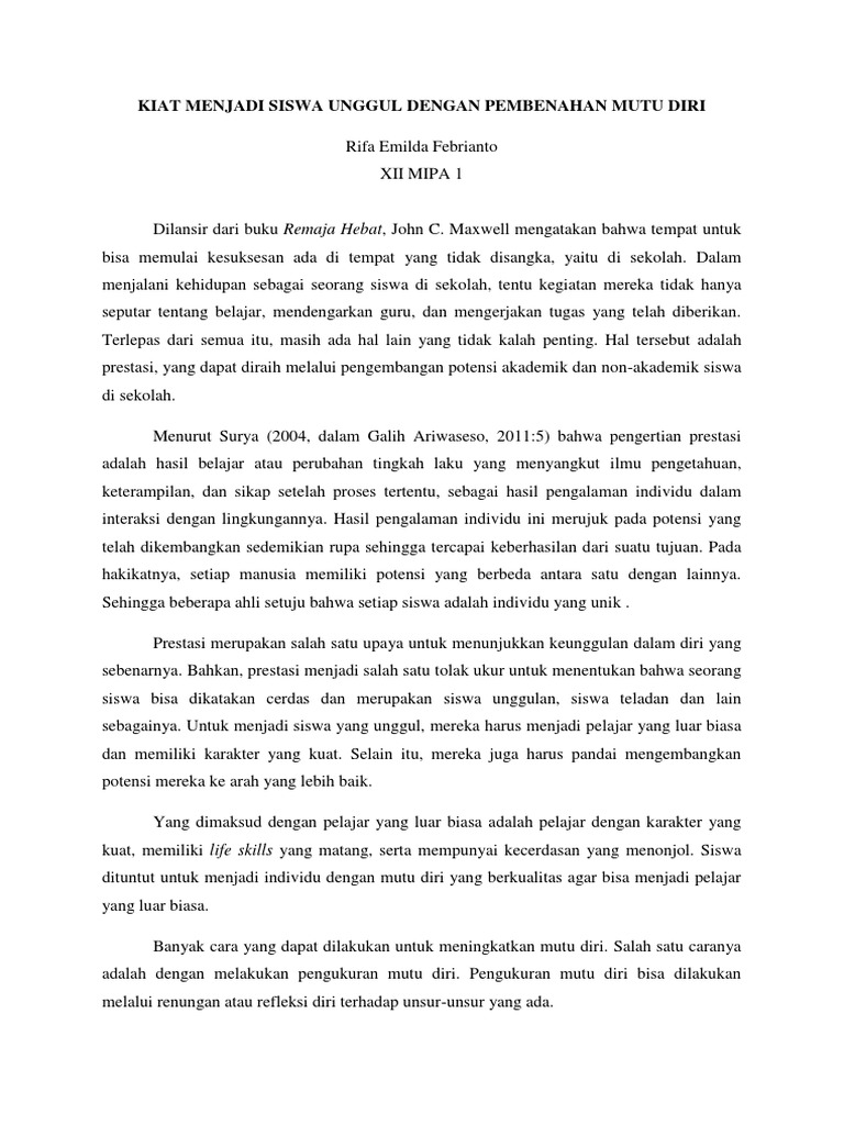 Lomba Penulisan Artikel Rifa Emilda | PDF