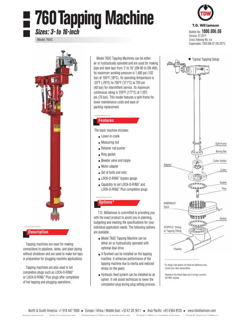 760C Tapping Machine | PDF | Tap (Valve) | Valve