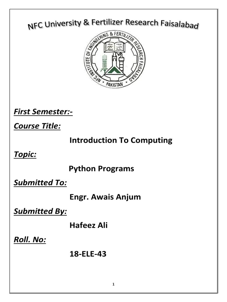 Itc Python Programs Pdf Python Programming Language Programming Language