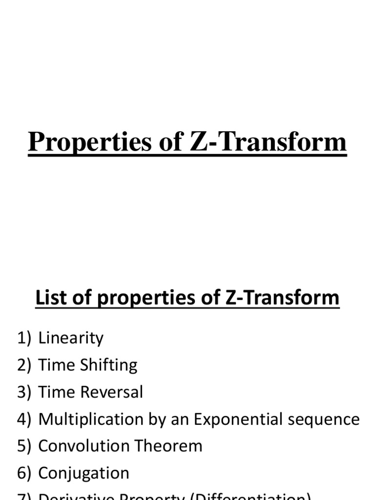 Properties of Z-Transform | PDF