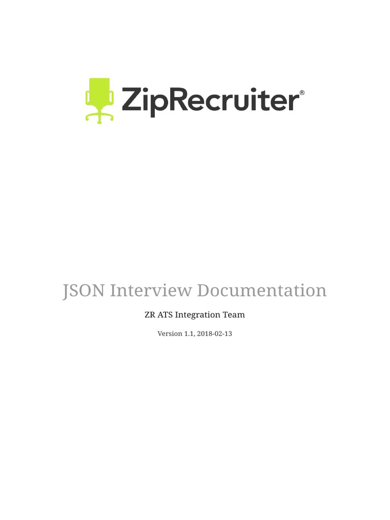 JSON Interview Documentation: ZR ATS Integration Team | PDF | Json | Xml Schema