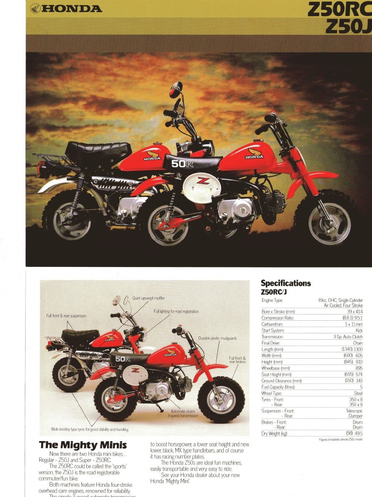 Honda Monkey Z50JZ Z50RC Brochure | PDF