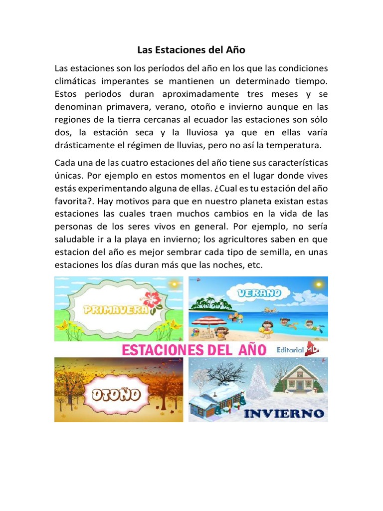Las Estaciones Del Año | PDF