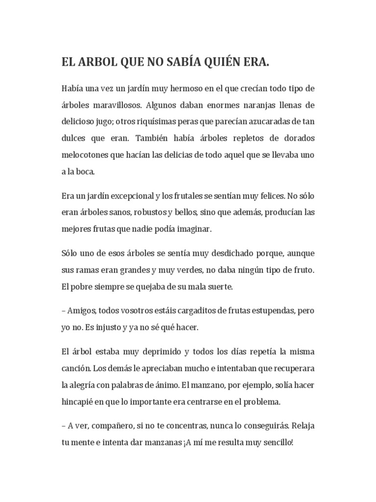 Cuento Sobre La Autoestima Pdf