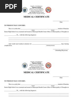 Fake Medical Certificate Template