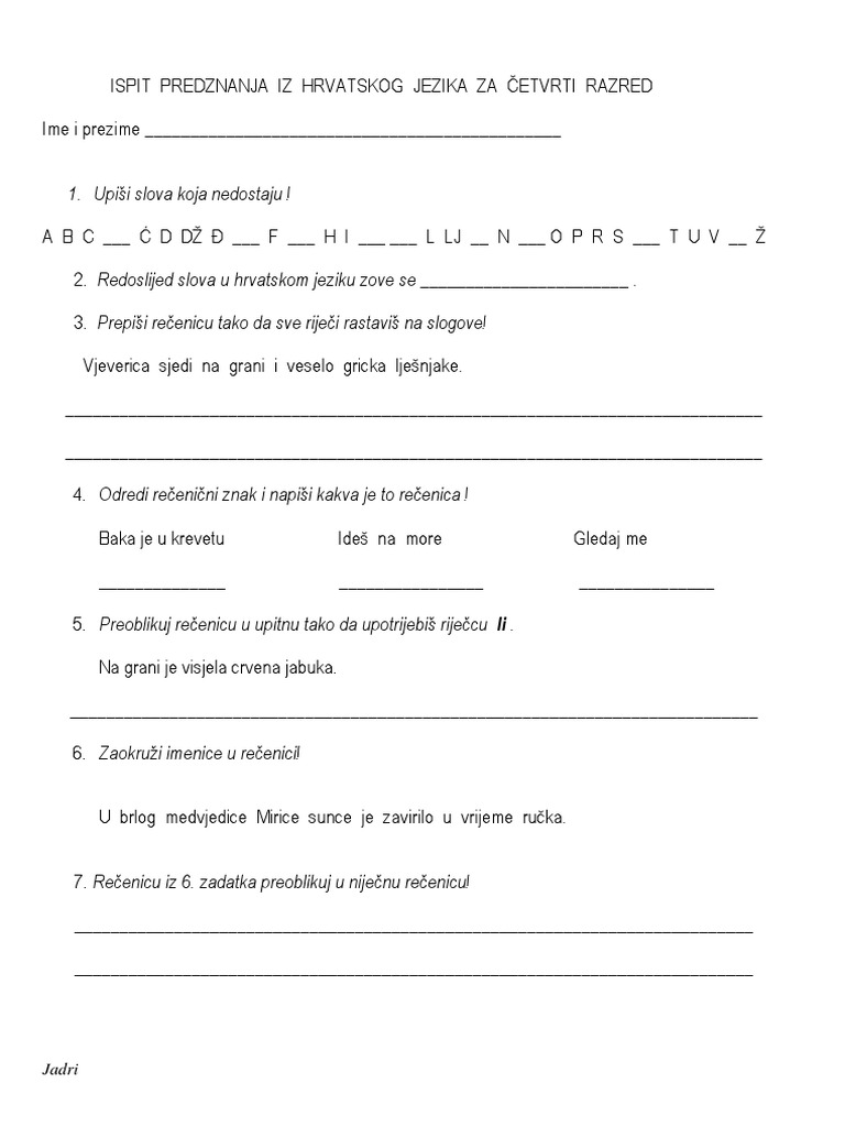 Ispit Predznanja 4.raz | PDF