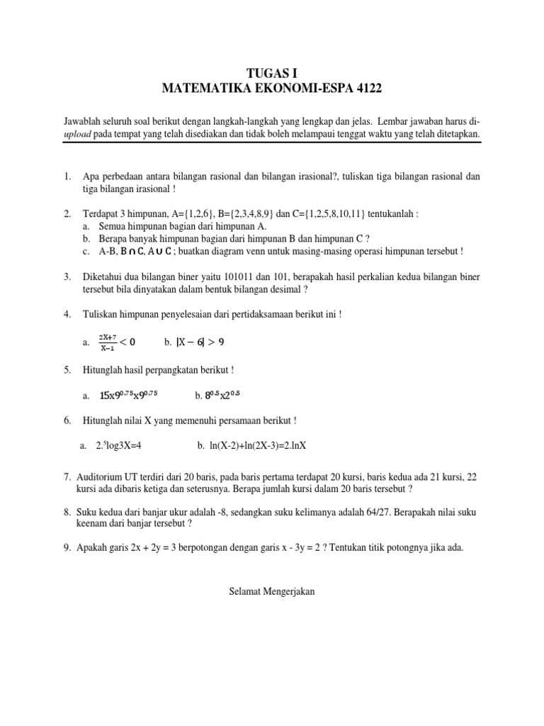 Tugas 1-ESPA 4122 PDF | PDF