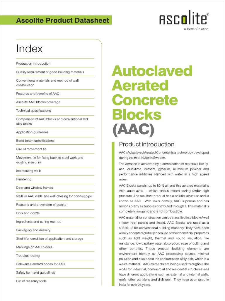 Ascolite AAC Blocks | PDF