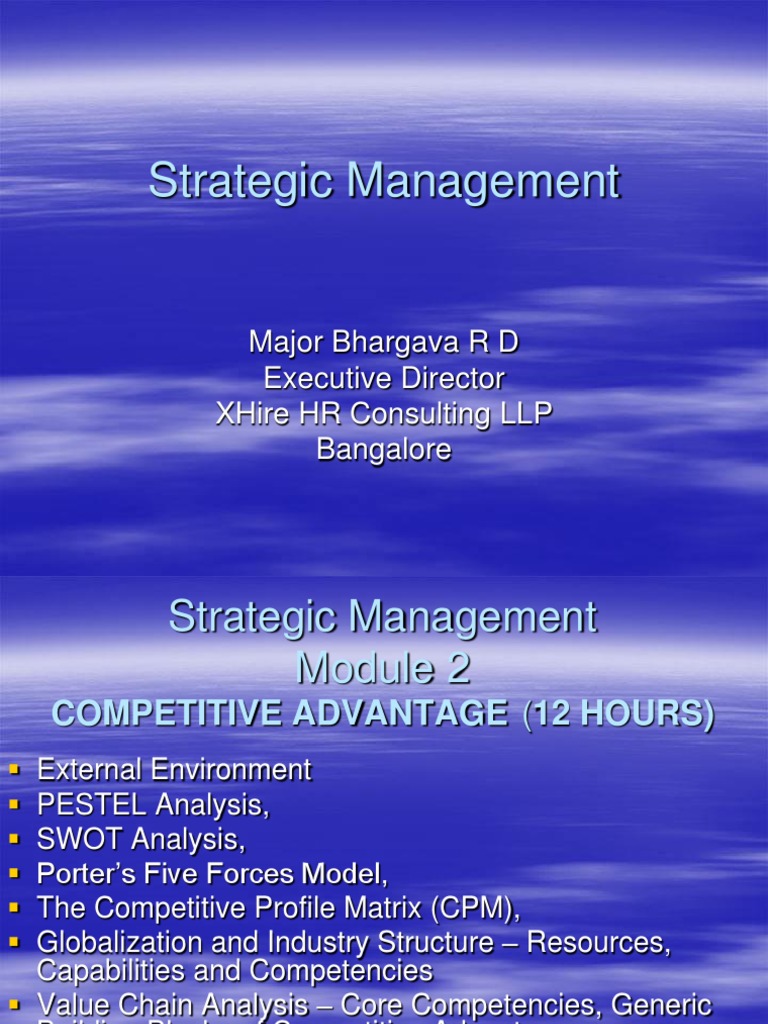 Strategic Management - Module 2 Part II | PDF | Strategic Management ...