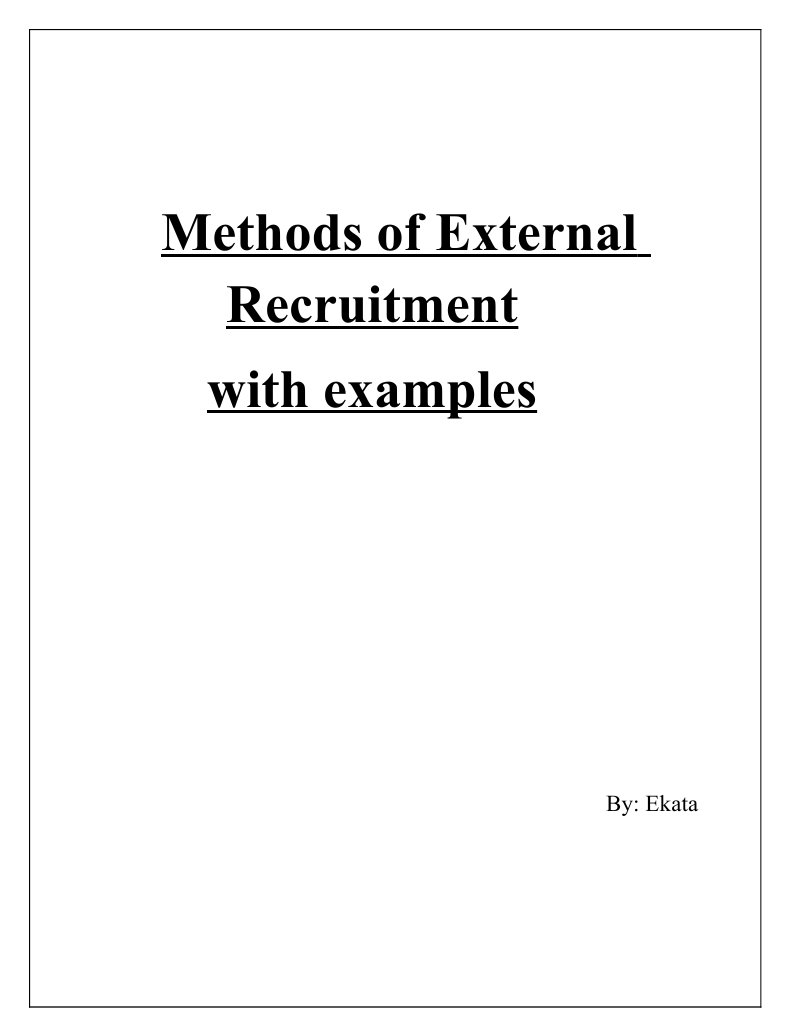 External Recruitment Methods Explained | PDF | Career & Growth | Business
