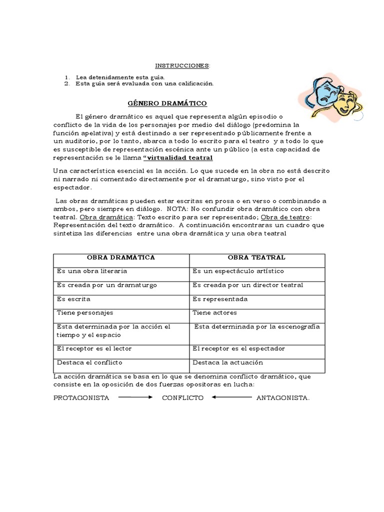 Guia De Estudio Obra Dramatica Pdf Teatro Comedia