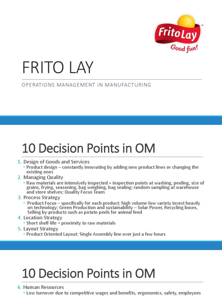 Frito-Lay Operations Management Insights | PDF