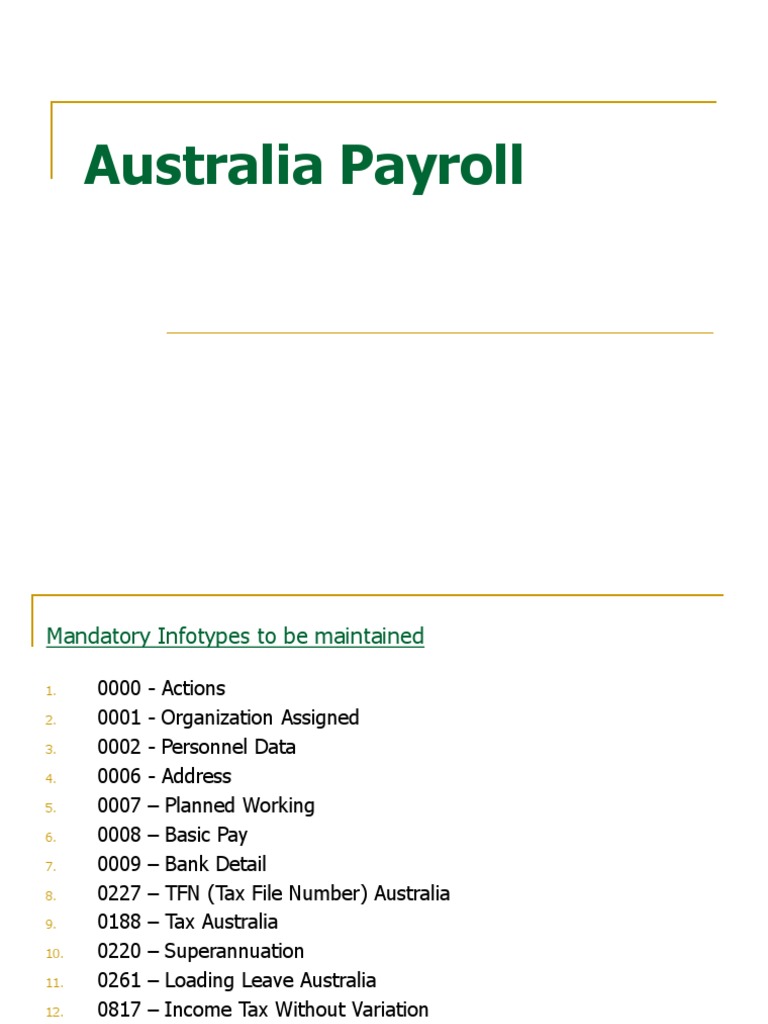 Australia Payroll Tax File Information | PDF