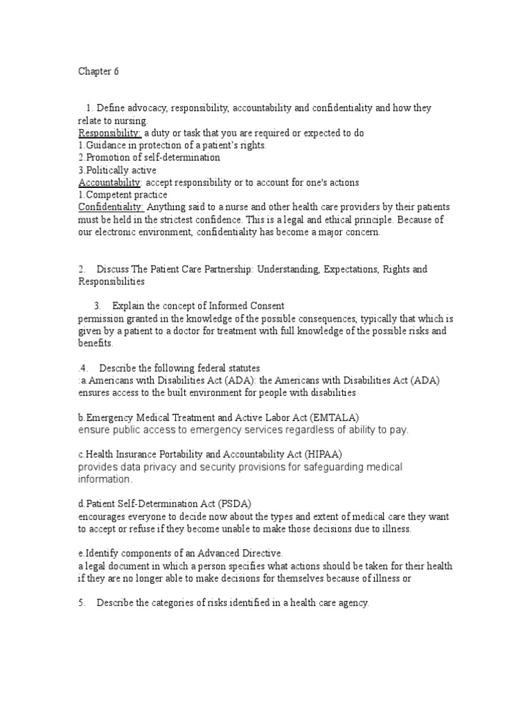 Nursing Documentation: Understanding Legal and Ethical Requirements for ...