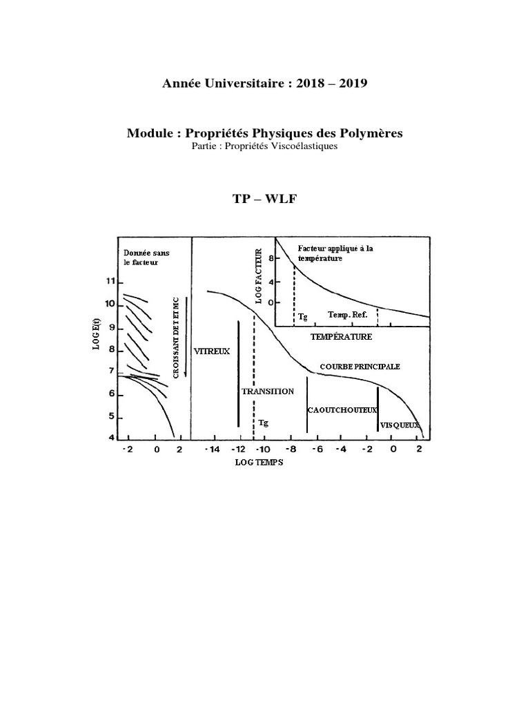 TP - WLF - 2018-2019 | PDF | Chimie physique | Sciences physiques