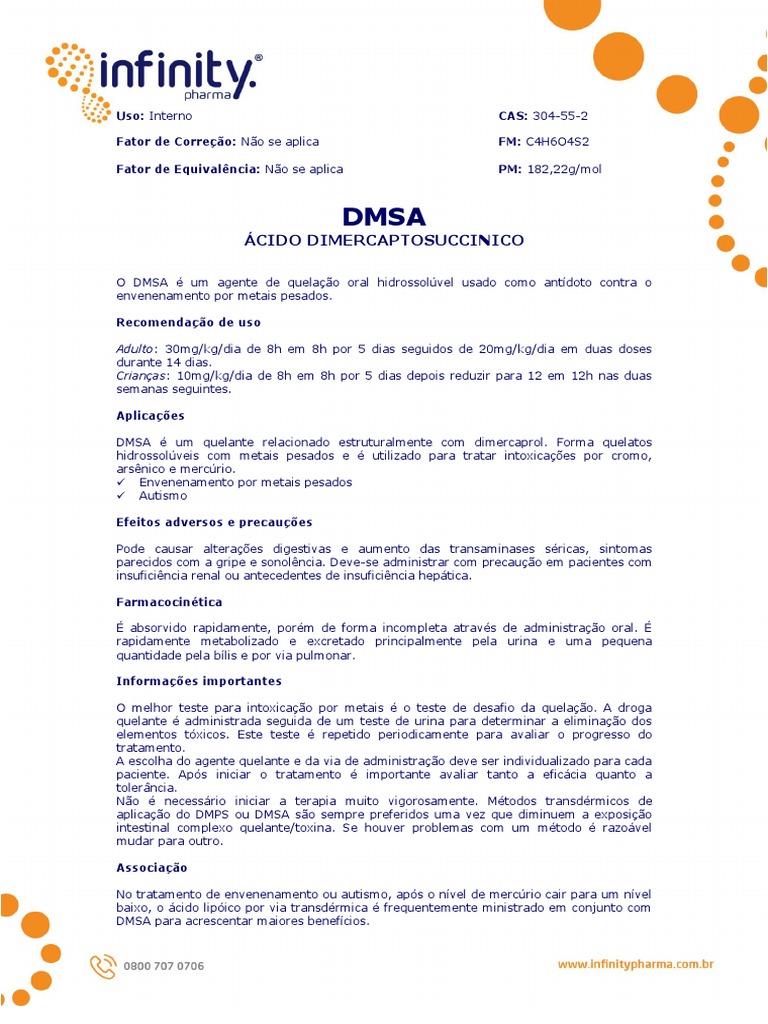 Uso do DMSA na Quelação de Metais Pesados | PDF | Quelação | Mercúrio ...