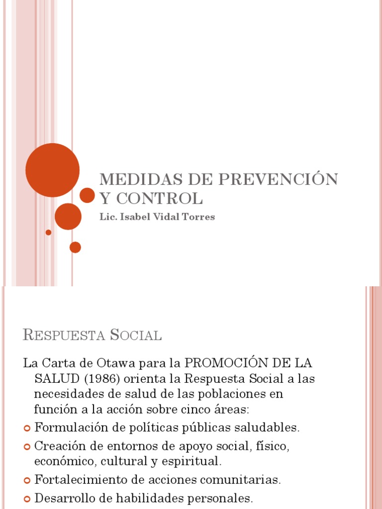 Medidas de Prevención y Control | PDF | Asistencia sanitaria preventiva ...