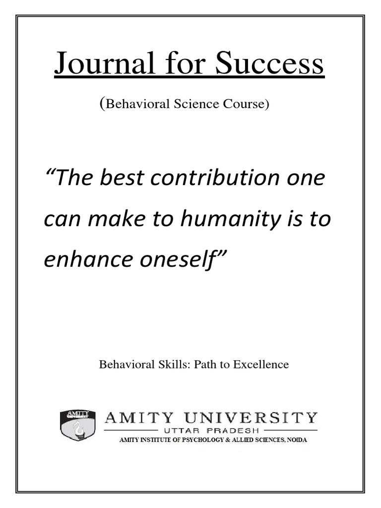 BS Journal For Success | PDF | Self Awareness | Shyness