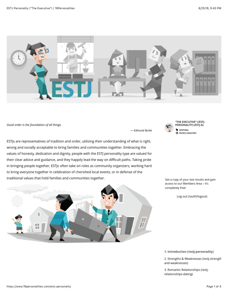 ESTJ Personality (“The Executive”) | 16Personalities | Psychology ...