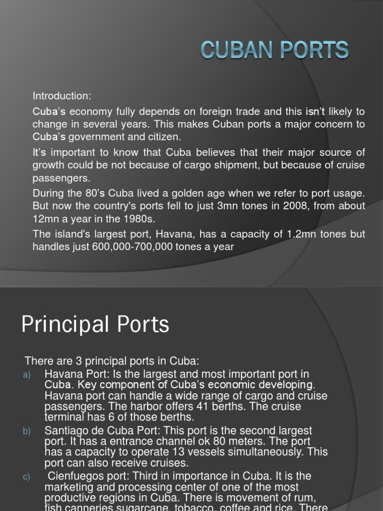 Overview of Cuba's Major Ports | PDF | Cuba | Port