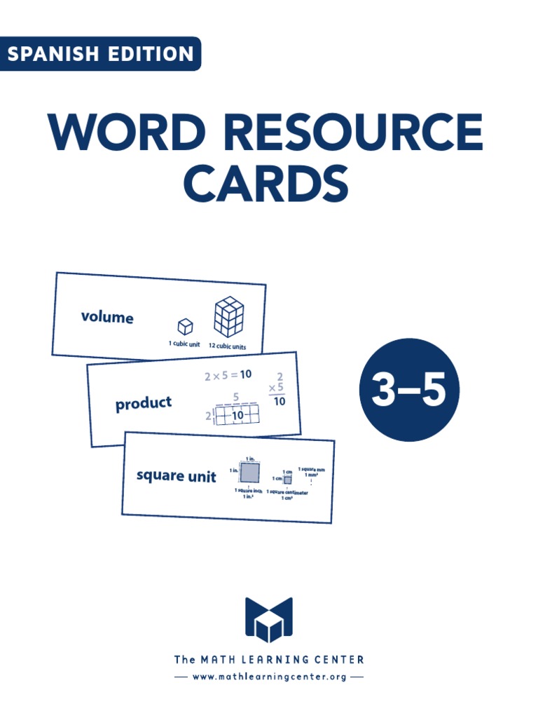 Spanish Word Math Resource Cards | PDF | Division (Mathematics ...
