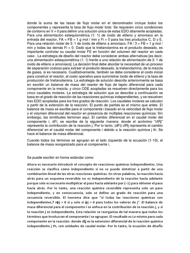 Donde La Suma de Las Tasas de Flujo Molar en El Denominador Incluye ...