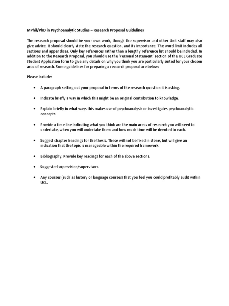MPhil/PhD Research Proposal Guidelines | PDF