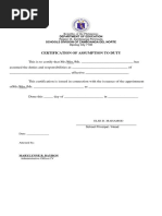 CS Form No. 4 Revised 2025 Certification of Assumption To Duty | PDF