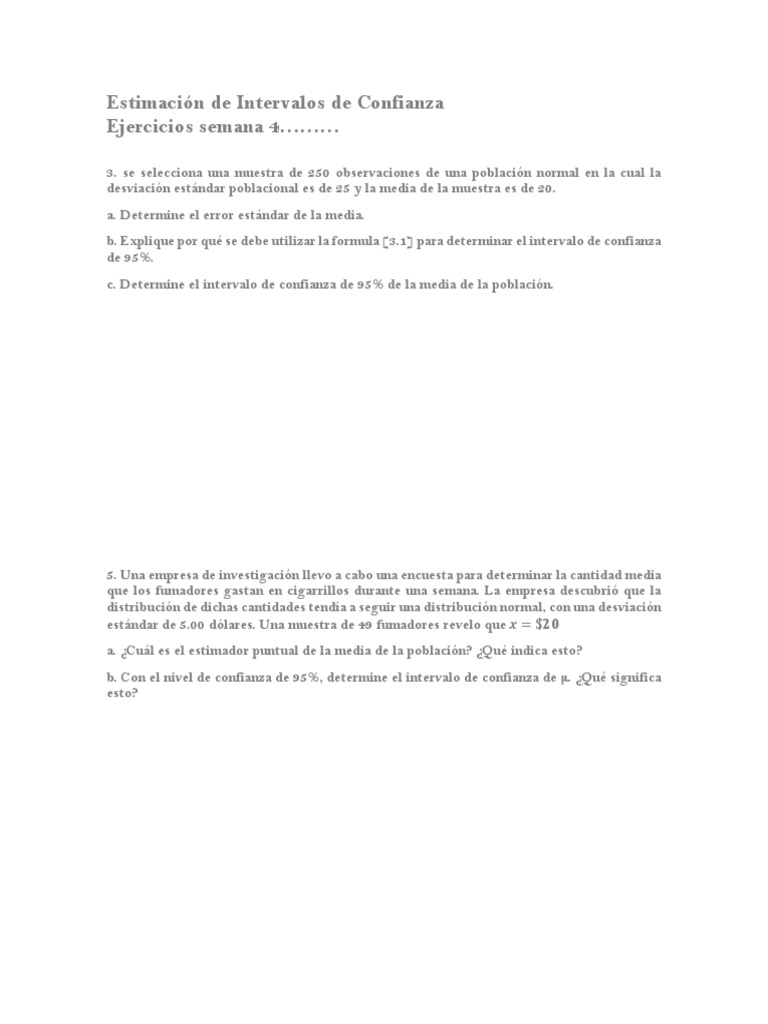 Estimación de Intervalos de Confianza | PDF | Intervalo de confianza | Estimador