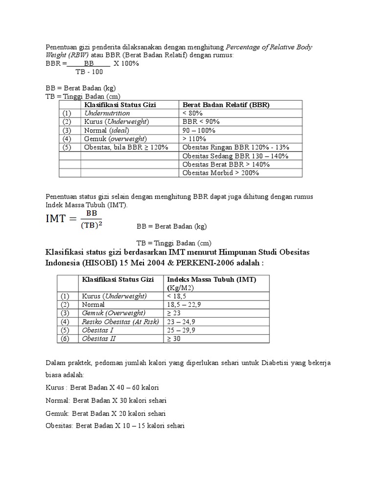 Klasifikasi Status Gizi dan BBR | PDF