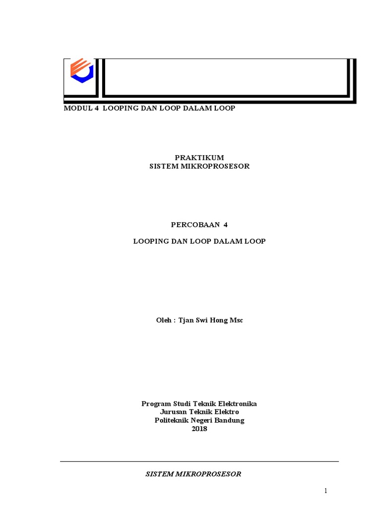 Looping dan Loop Dalam Loop Mikroprosesor | PDF