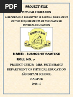 Physical Education Project Cover Page 1 | PDF