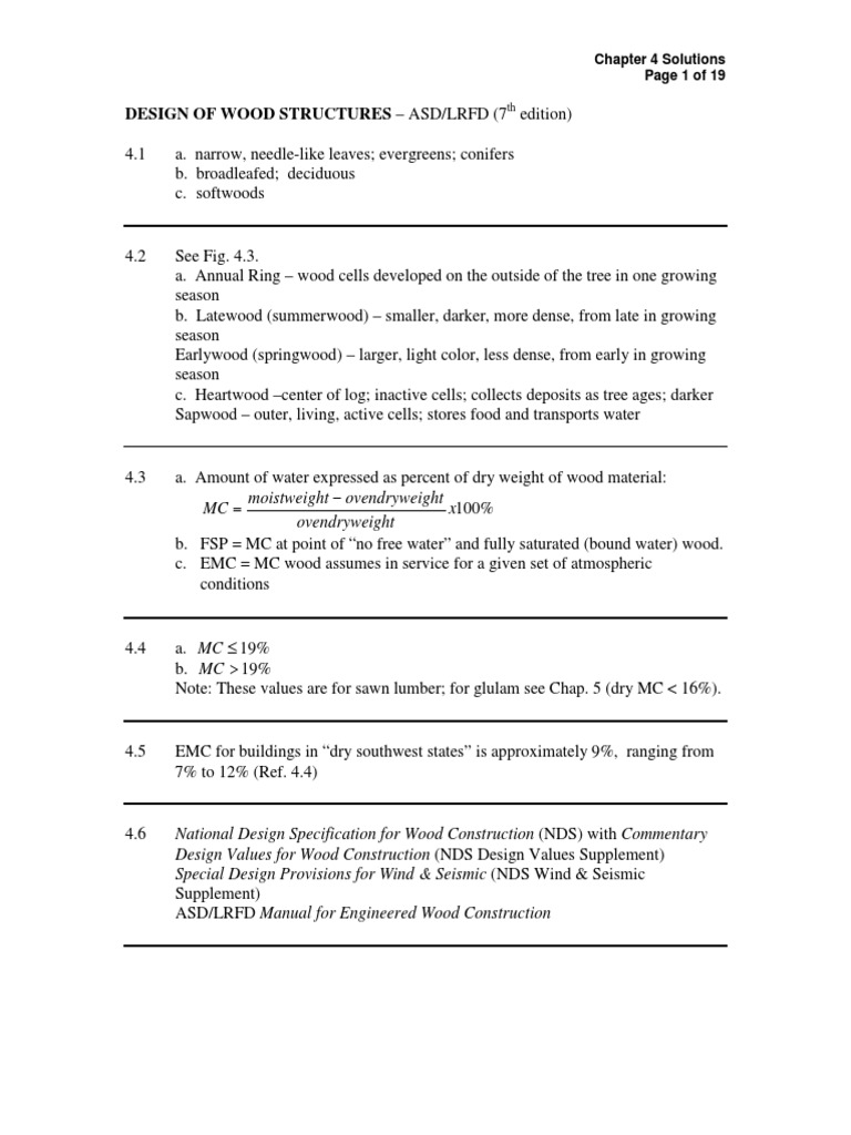Design of Wood Structures - Asd/Lrfd (7: MC MC | PDF | Wood | Lumber
