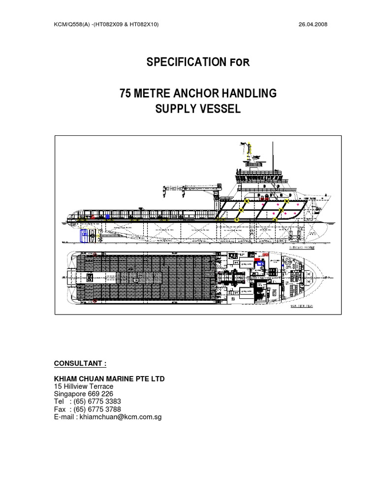 75m - Supply Vessel Full Specification - Ahsv PDF | PDF | Hull ...