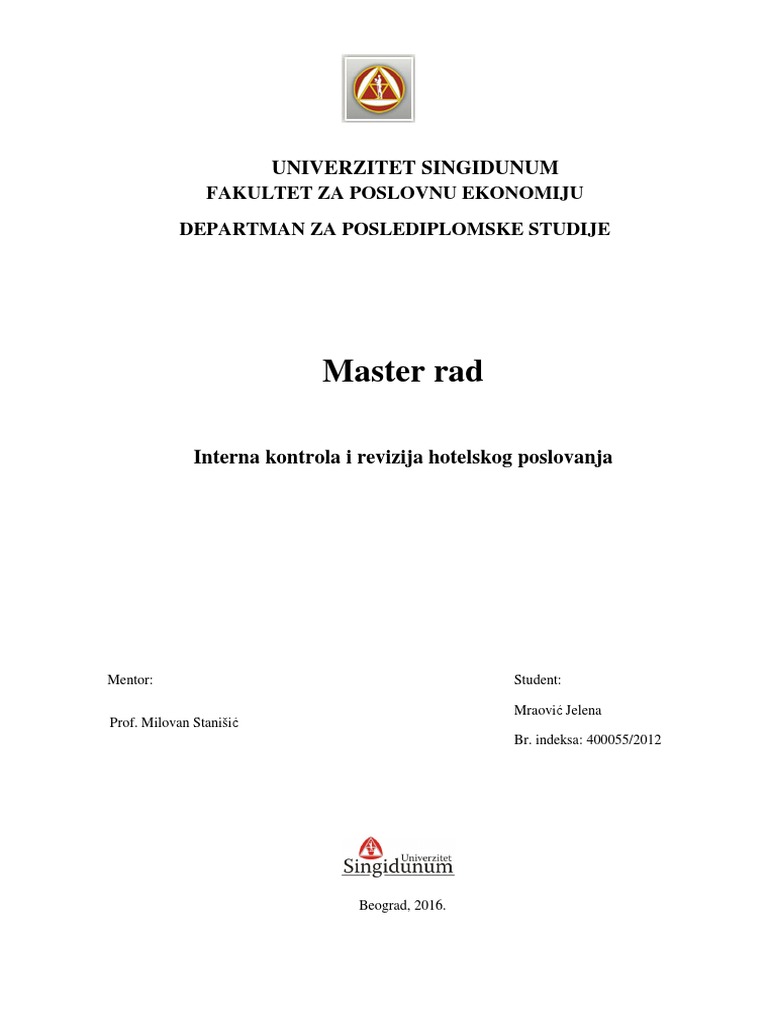 US - Interna Kontrola I Revizija | PDF