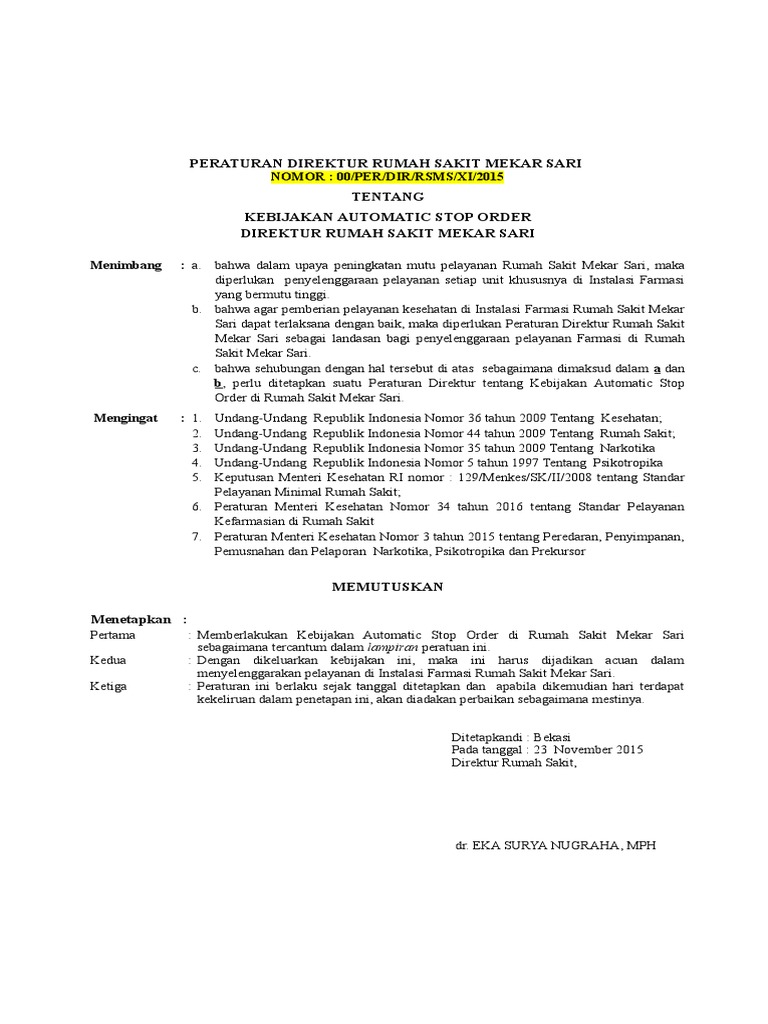 000 Kebijakan Automatic Stop Order | PDF