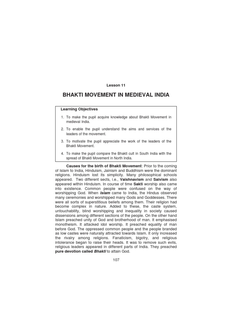 The Bhakti Movement in Medieval India: Promoting Unity, Equality and ...