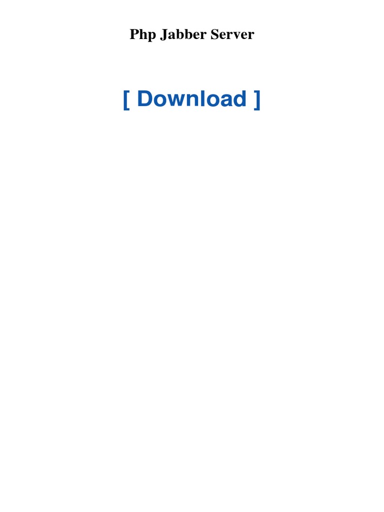 Ykn16m53 PHP Jabber Server | PDF | Web Server | Internet & Web