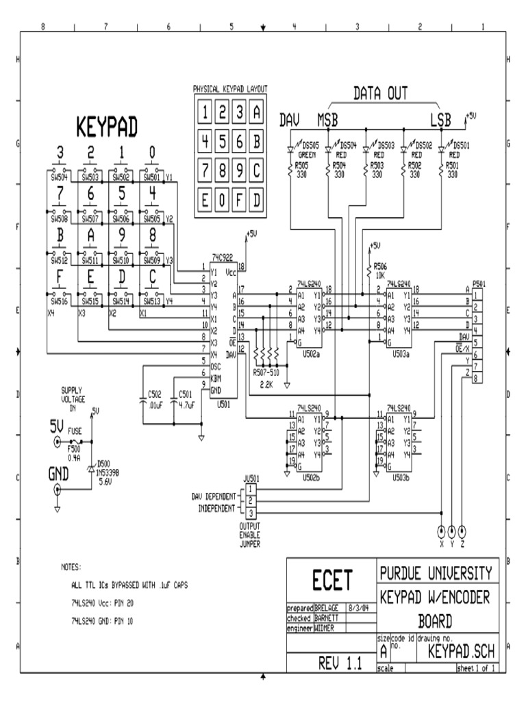 Keypad-Encoder Schematic PDF | PDF