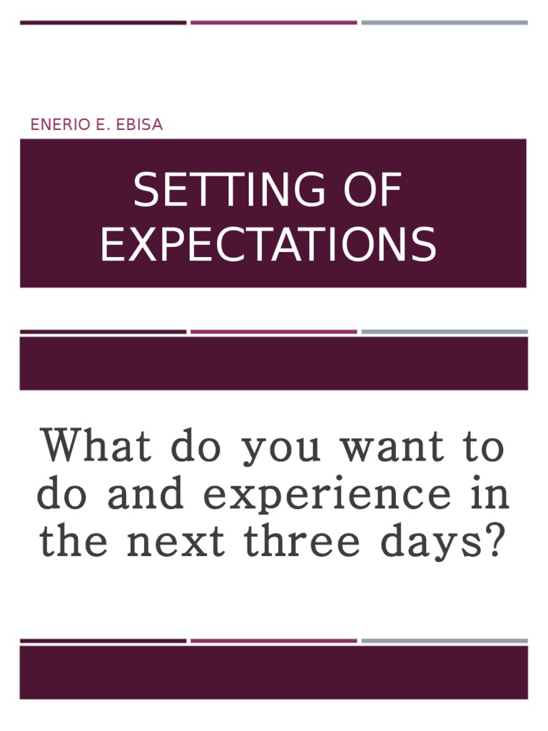Setting of Expectations | PDF | Communication