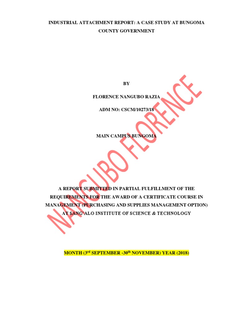 Nangubo's Attachment Report | PDF | Employment | Retail