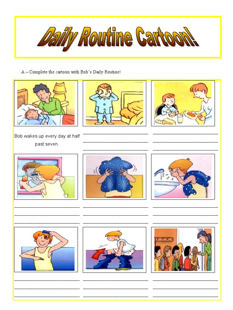 Daily Routine Cartoon | PDF