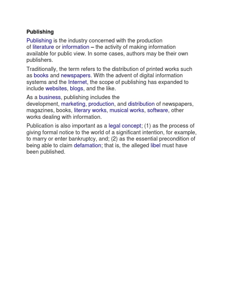 Publishing Literature Information | PDF