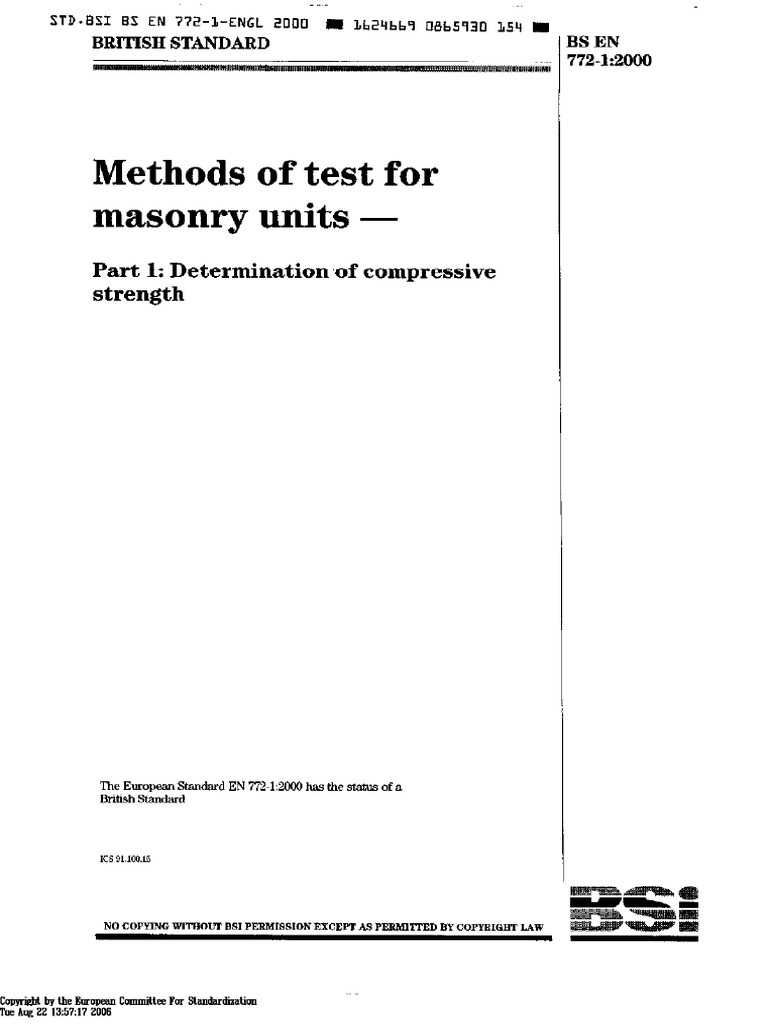BS en 772 1 2000 PDF | PDF