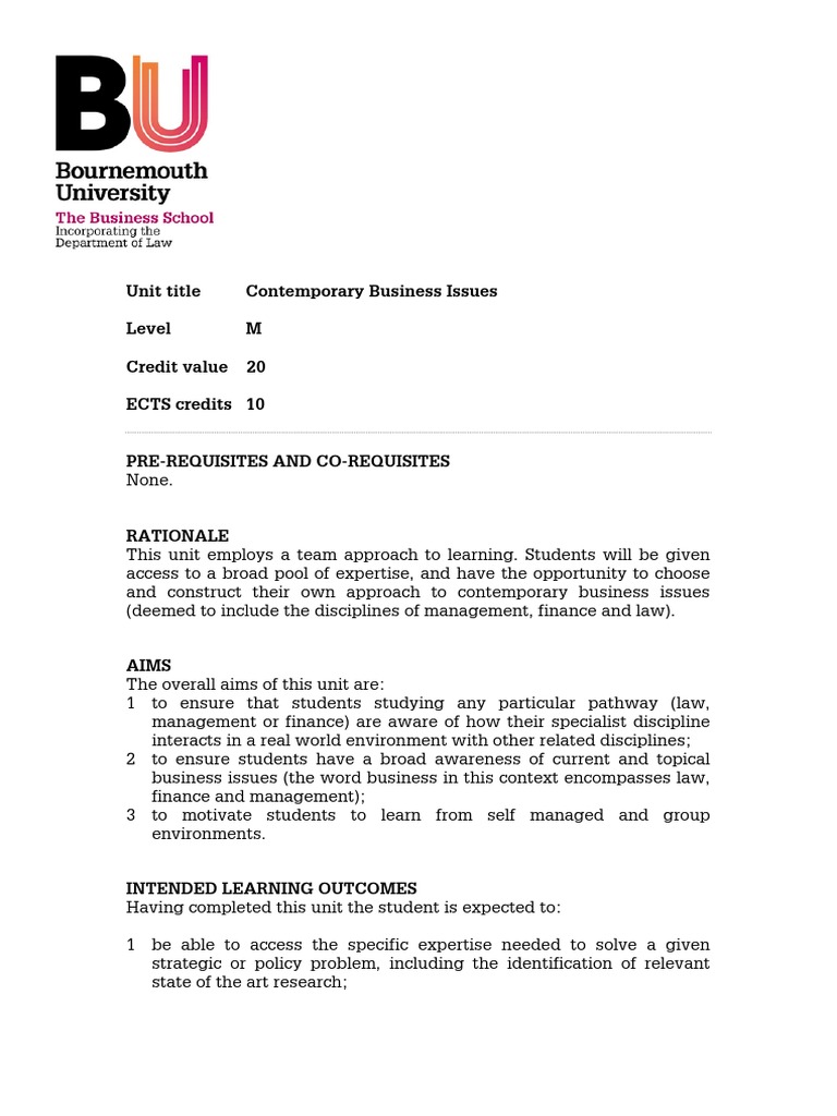 Contemporary Business Issues | PDF | Expert | Learning